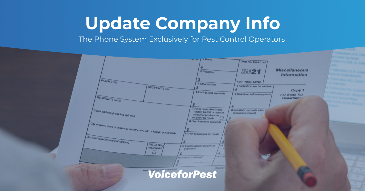 Update Company Information | Voice For Pest